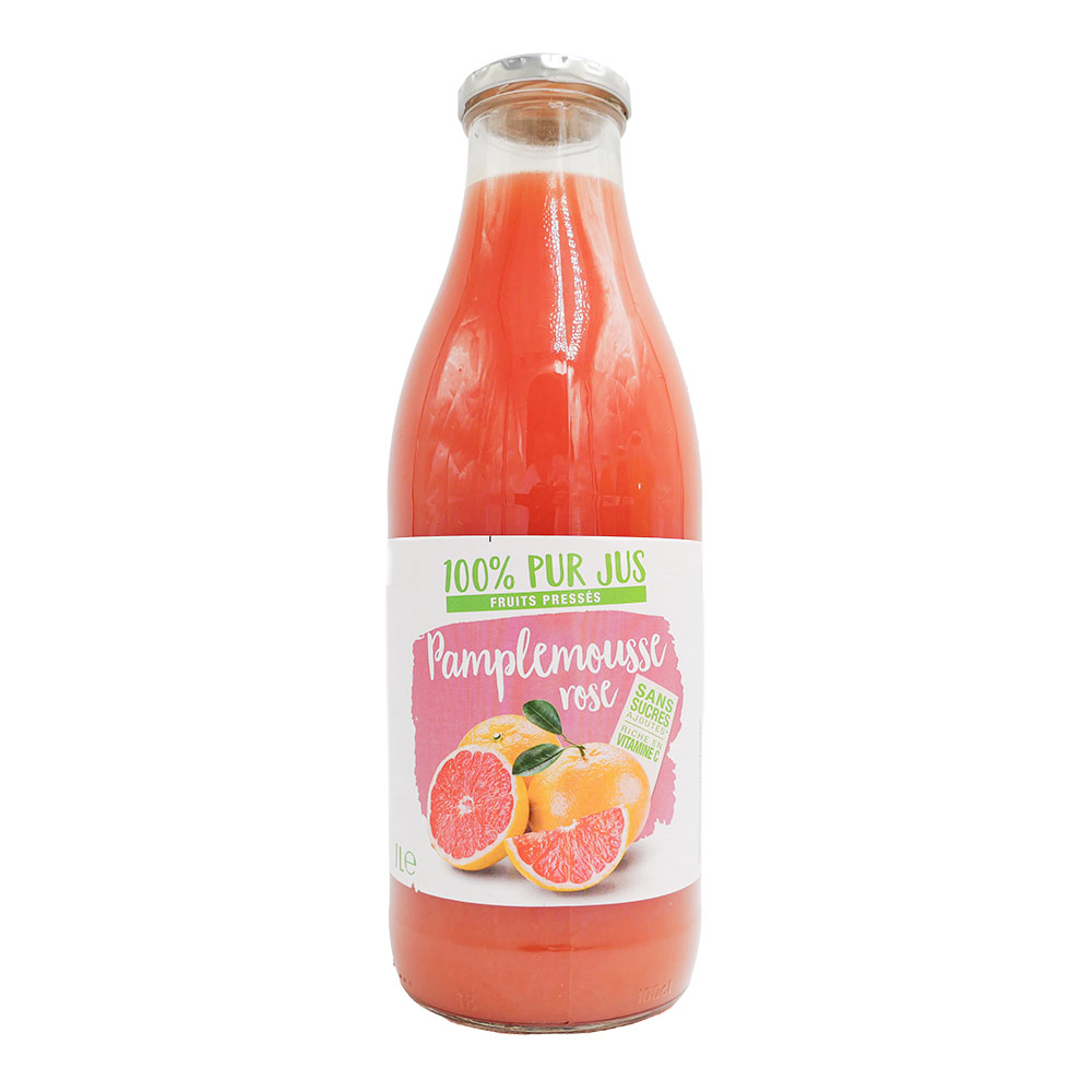 Grossiste Pur jus de pamplemousse rose bouteille 1l CT 6 - prix en gros