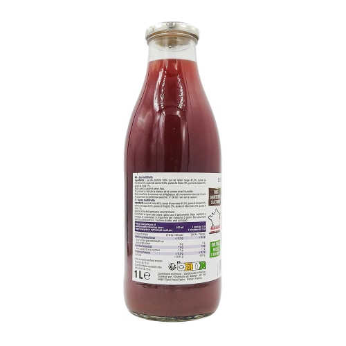 Grossiste Pur jus de fruits rouges bouteille 1L CT 6 BTL - prix en gros